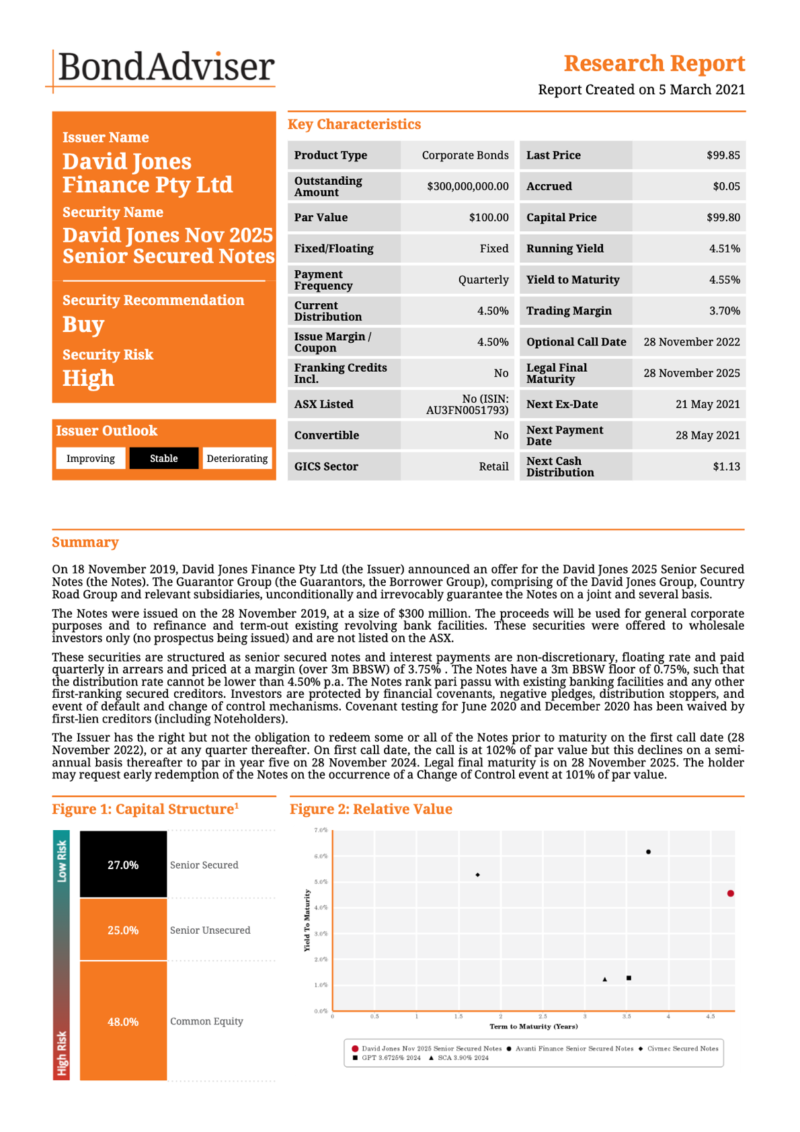 Investment Research - Bond Adviser